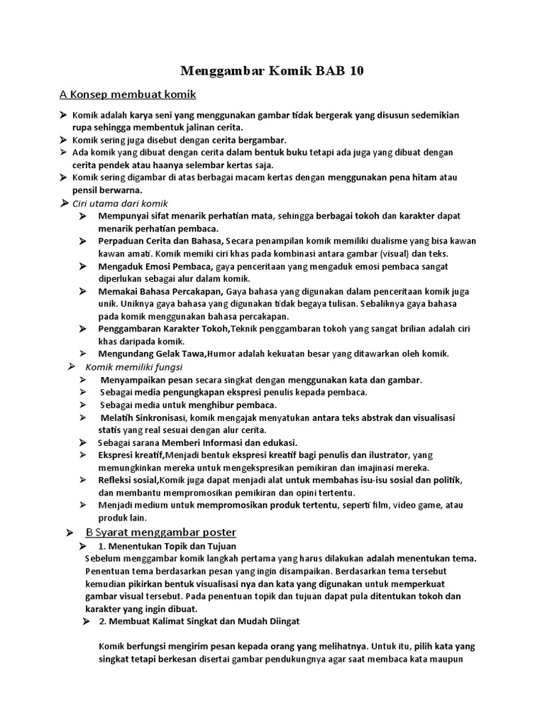 Menggambar Komik BAB 10 | PDF