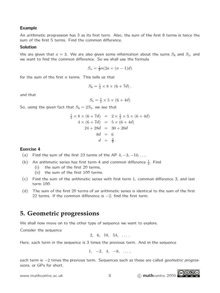 Geometric Progression | PDF | Numbers | Elementary Mathematics