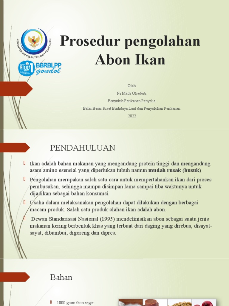 Prosedur Pengolahan Abon Ikan | PDF