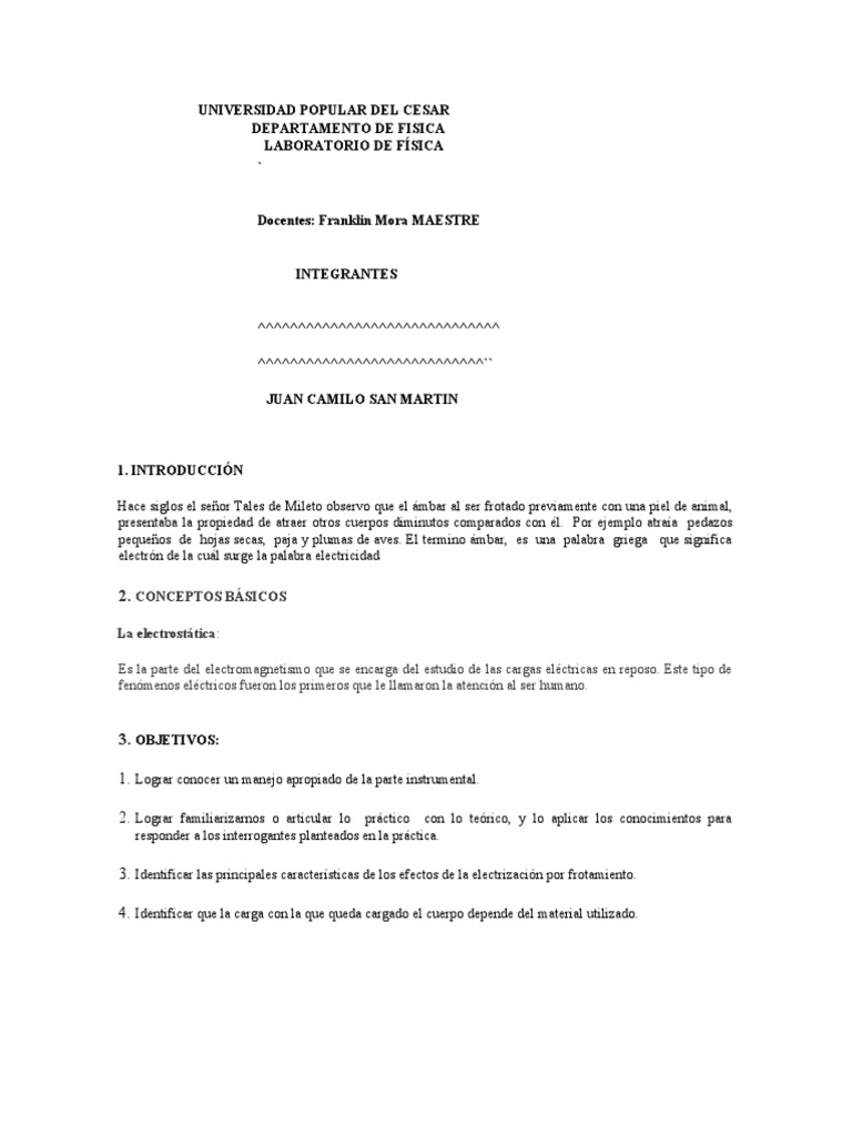 LAB-Fís II No.1 V.1 | PDF | Electricidad | Imán