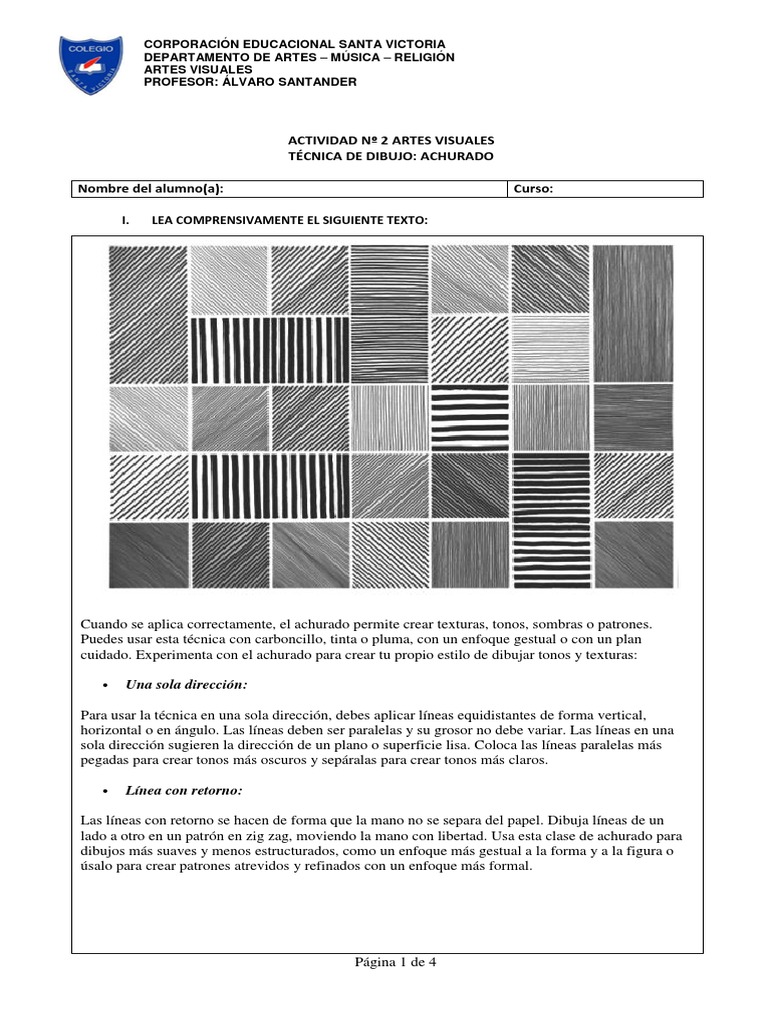 Arte Guia 7B Achurado | Descargar gratis PDF | Dibujo | Sombra