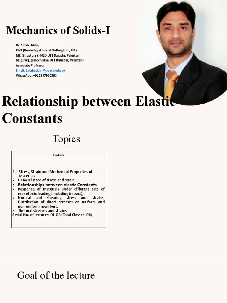 Elastic Constants | PDF | Young's Modulus | Elasticity (Physics)