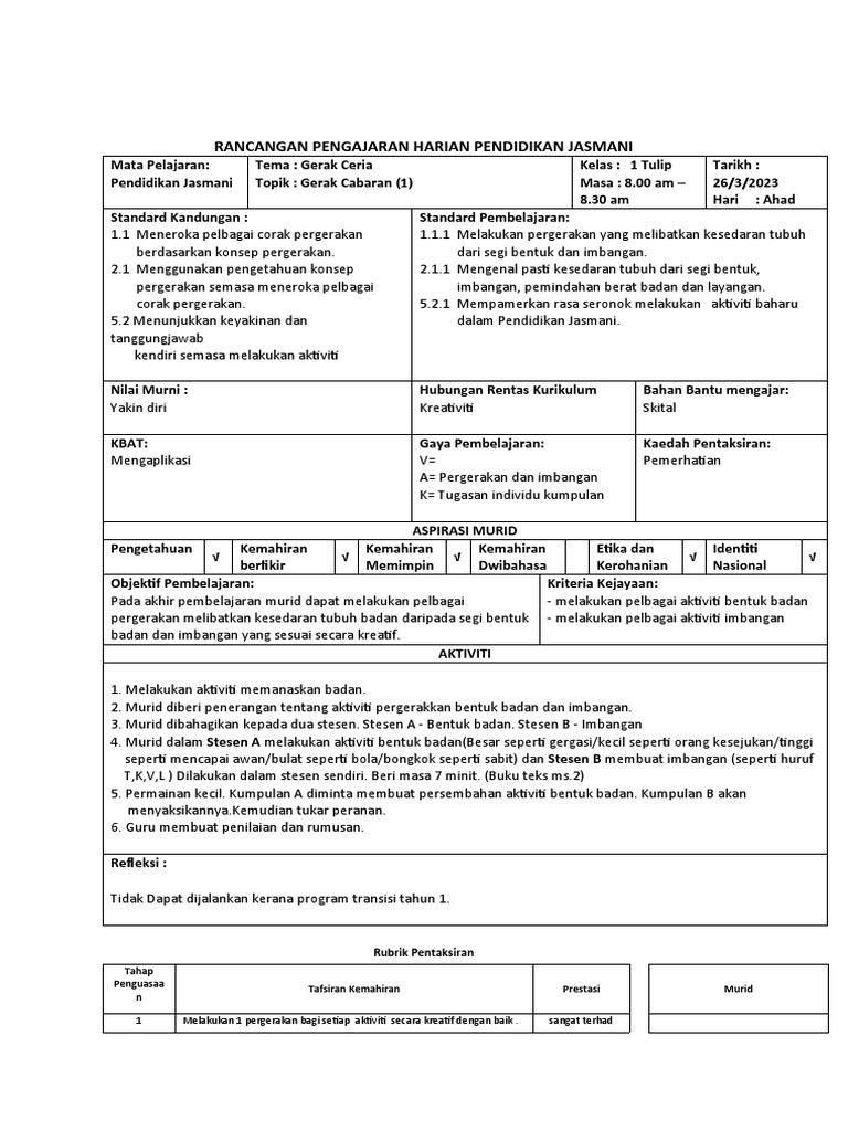 RPH Minggu 2 2023 | PDF