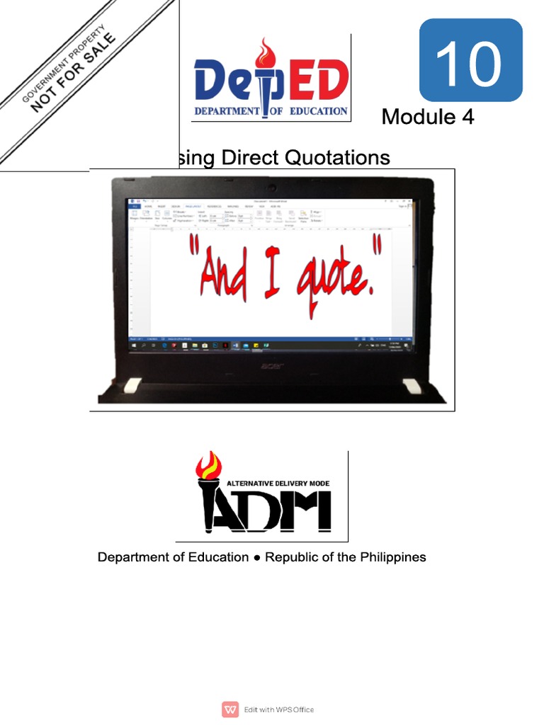 Q2-Module 4-Using Direct Quotation | PDF
