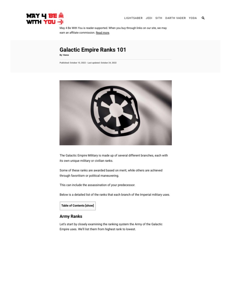 May4bewithyou Com Galactic Empire Ranks PDF | PDF | Galactic Empire ...