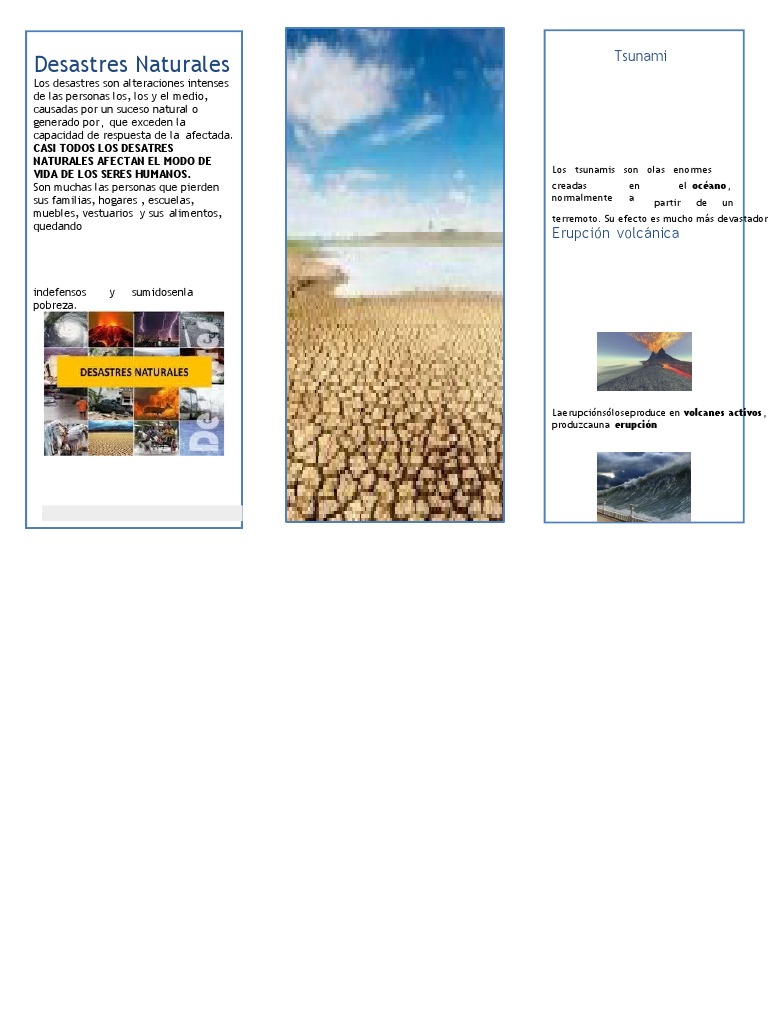 Triptico Desastres Naturales | PDF | Desastres naturales | Temblores Triptico Desastres Naturales | PDF | Desastres naturales | Temblores