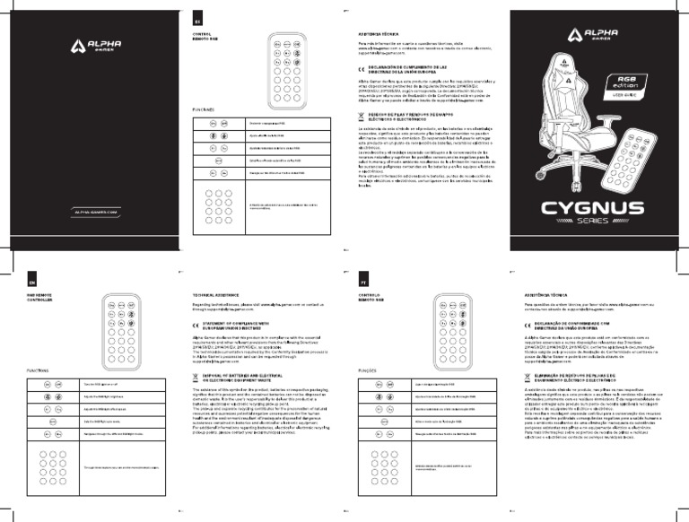Alpha Gamer Cygnus RGB Remote User Guide PDF | PDF
