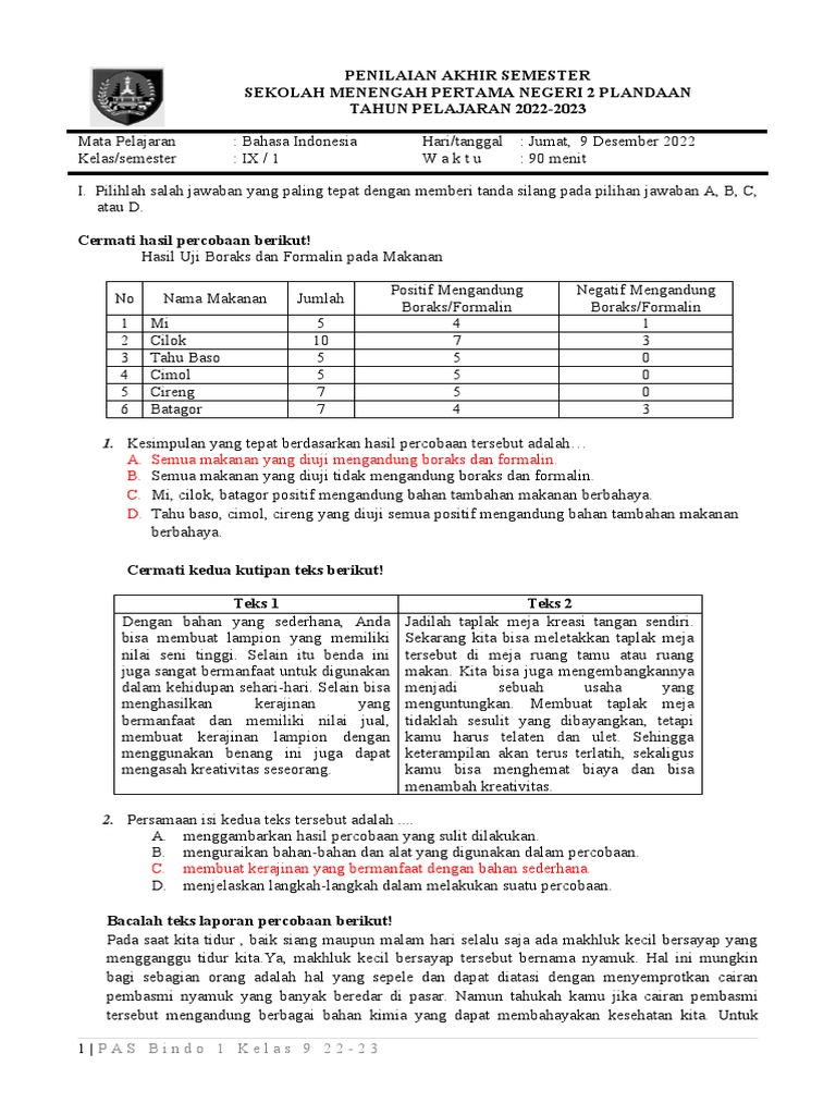 PAS 1 Bindo 9 22-23 | PDF