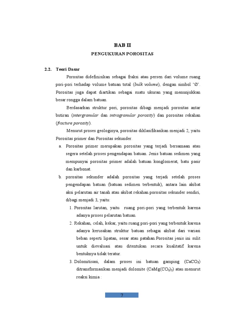 Pengukuran Porositas | PDF