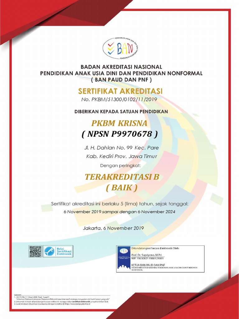 Akreditasi PKBM | PDF