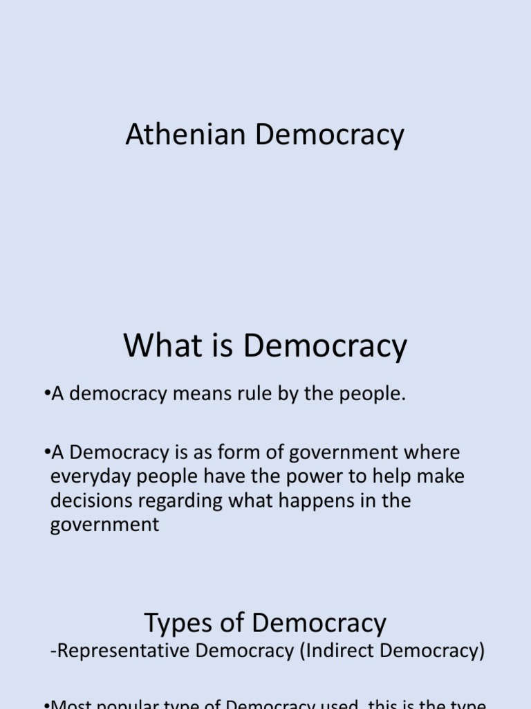 Athenian and Indirect Democracy Explained | PDF | Classical Civilizations | Classical Antiquity