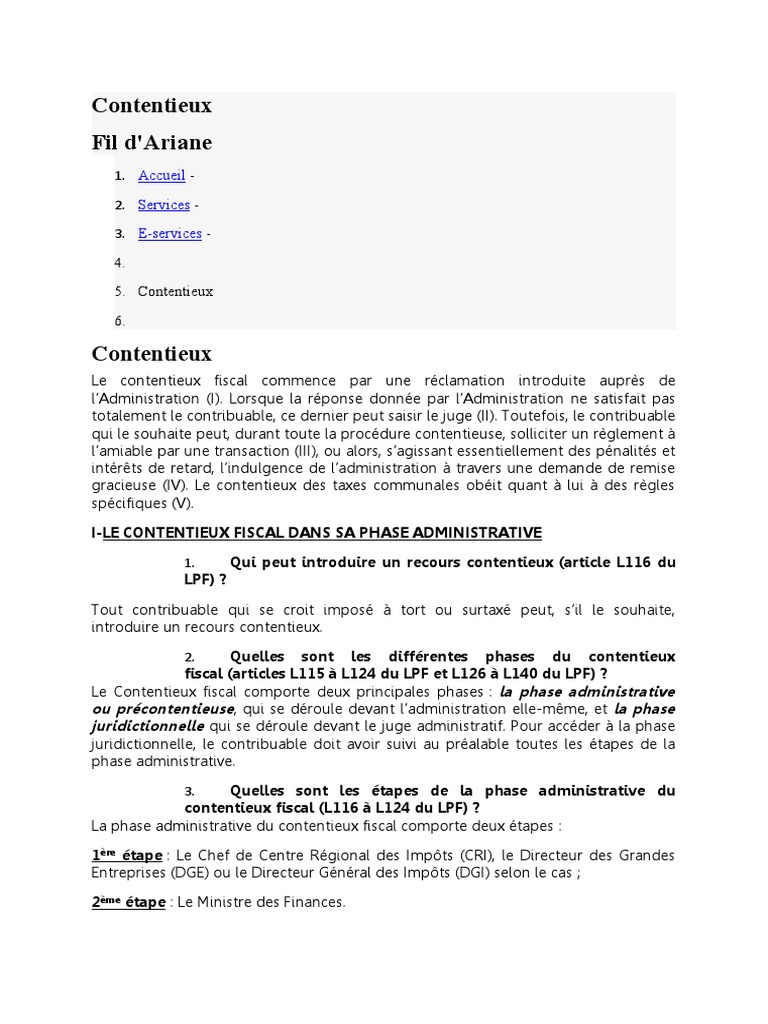 Guide du Contentieux Fiscal en 12 Étapes | PDF | Impôts | Sphère publique