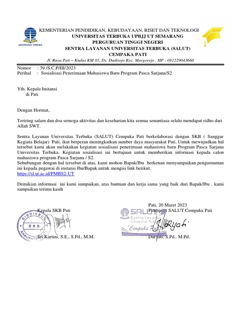 Sosialisasi S2 Ut | PDF