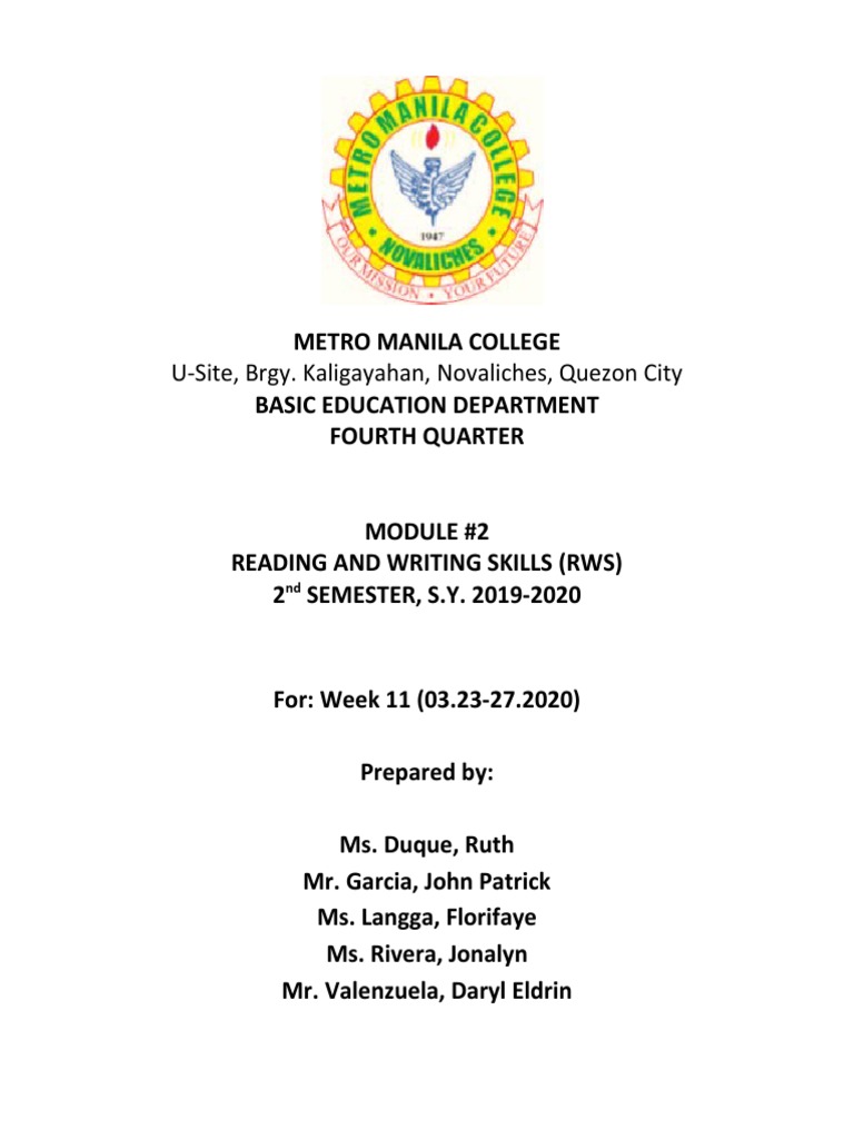 RWS Module 2 Module 2 | PDF | Essays | Cognition