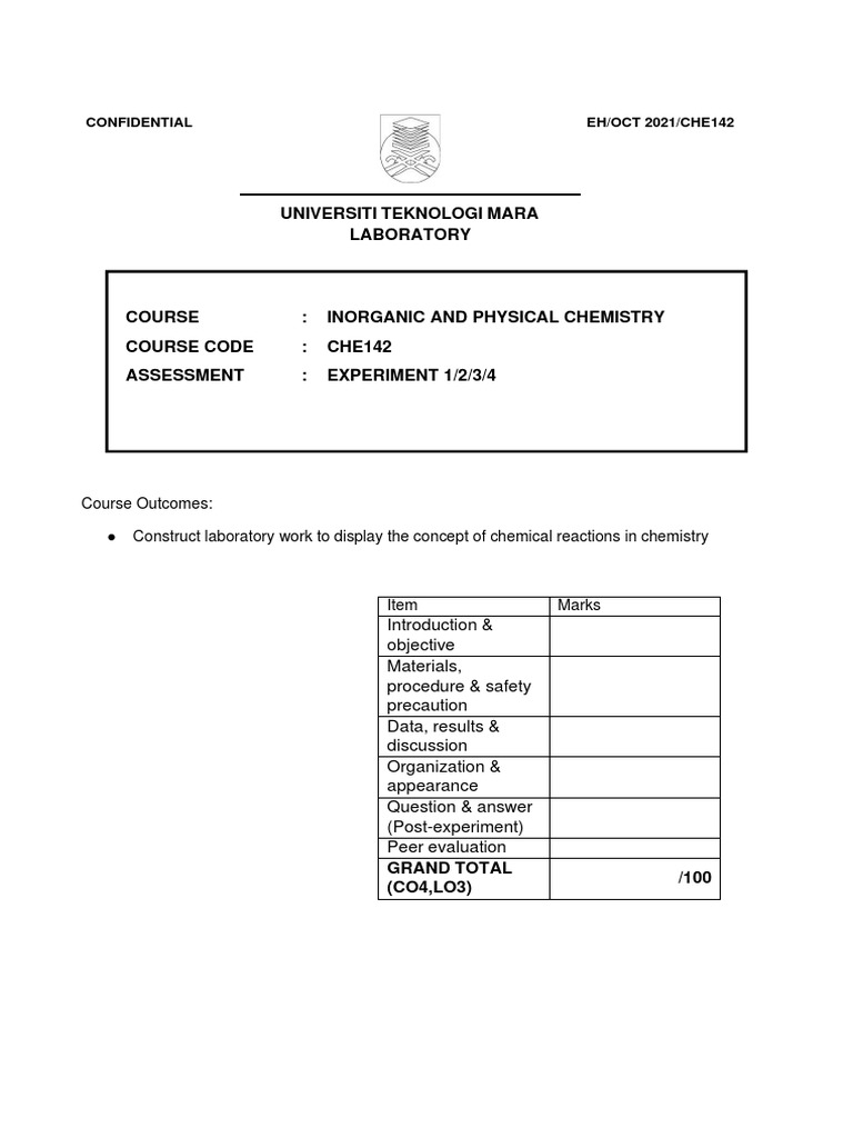 Reaction Rate Experiment in Chemistry | PDF | Reaction Rate | Chemistry