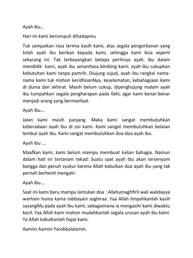 Pidato Ayah Ibu | PDF | Puisi