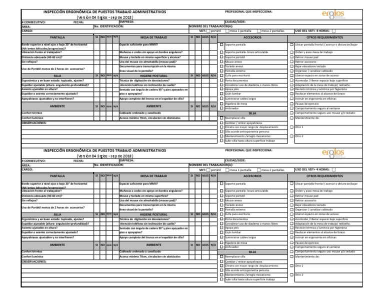 IPT Administrativa VERSIÓN 4 2018 | PDF | Factores humanos y ergonomía | Diseño