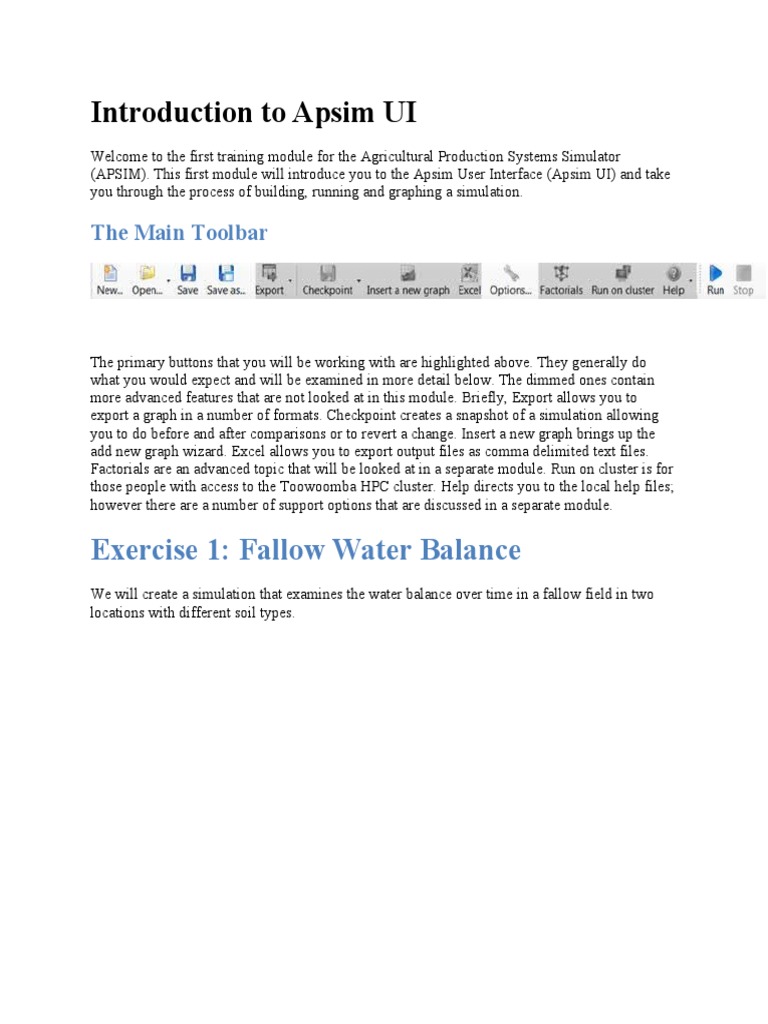 Introduction To Apsim UI | PDF | Computer File | Soil