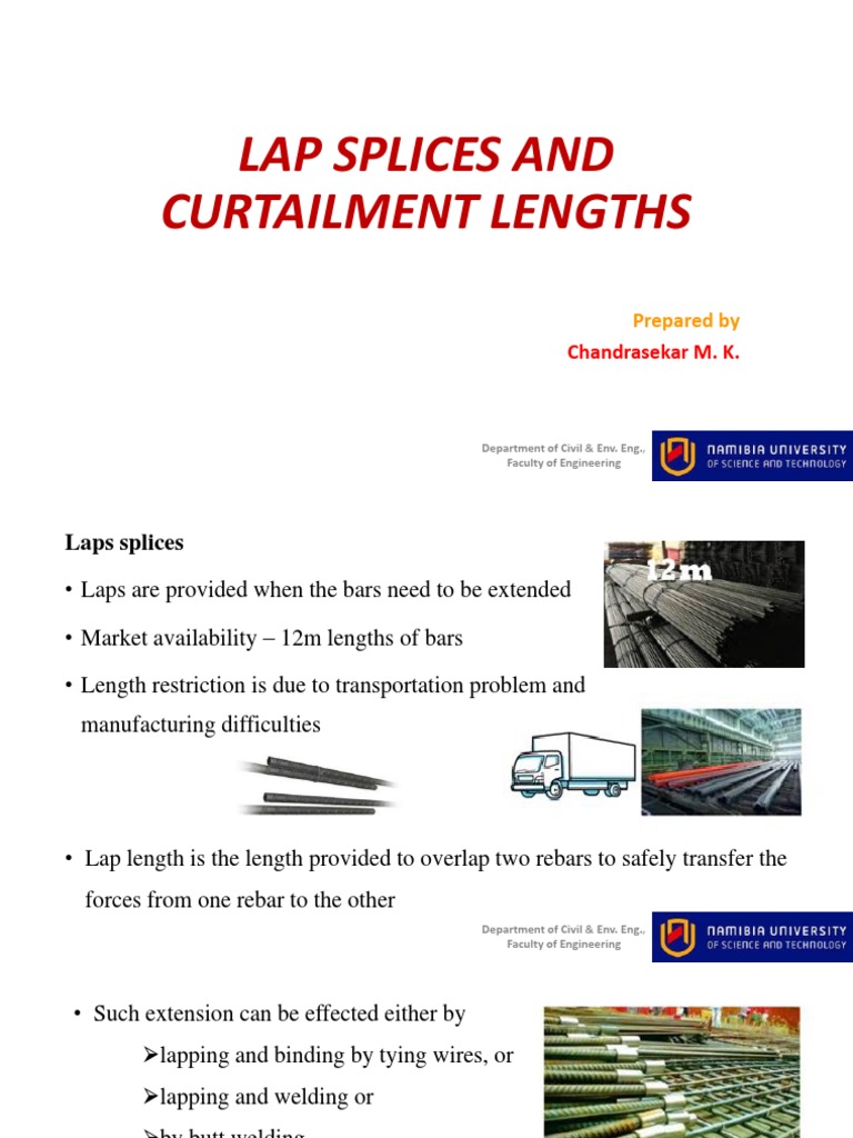 Lap Splices and Lengths | PDF | Technology & Engineering