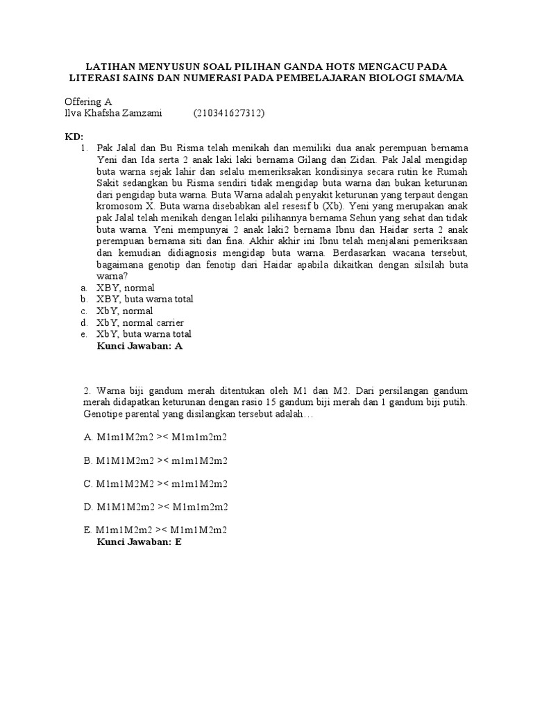 Soal Epb | PDF | Sains & Matematika