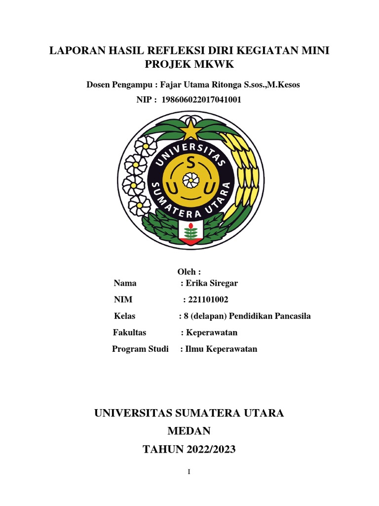 Hasil Refleksi Diri Mini Projek Erika Siregar - 221101002 Pendidikan ...