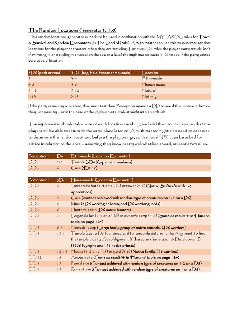 The Random Locations Generator Version 1 0 PDF | PDF