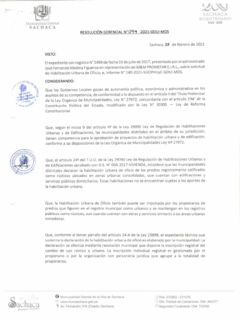 Modelo de Resolucion de Oficio 02 | PDF