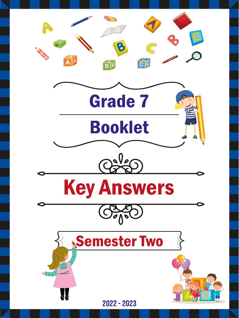 Key Answers Grade 07 Booklet Sem 02 2022-2023 | PDF