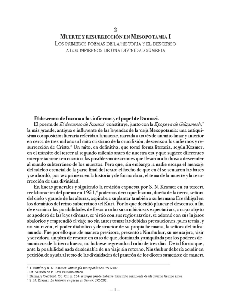 El Descenso de Inanna PDF | PDF | Deidades | Personajes mitologicos