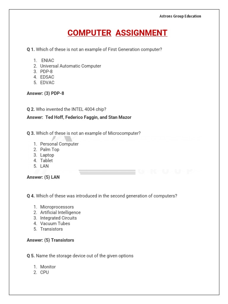 Computer Awarenerss Assignment PDF | PDF | Network Topology | Computer Data Storage