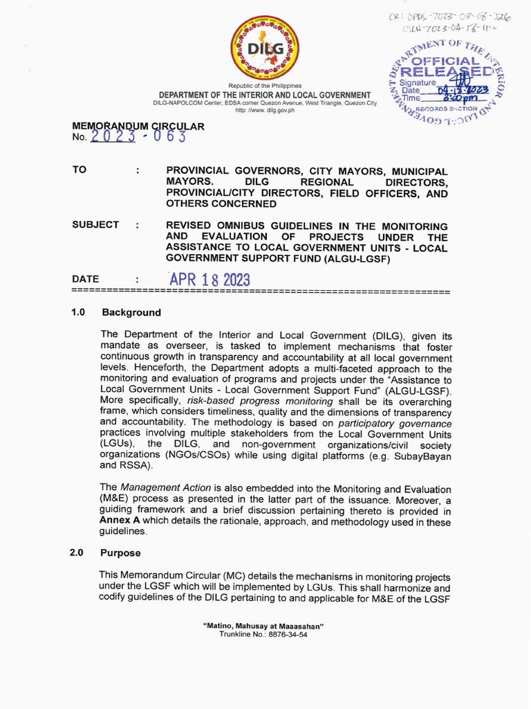 Dilg Memocircular 2023418 - 04fef58d65 | PDF