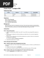 1.3.6 Packet Tracer Configure SSH | PDF | Secure Shell | Password