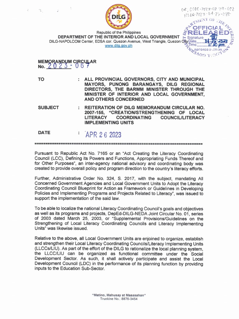 Dilg Memocircular 2023426 - 2f4757291e | PDF