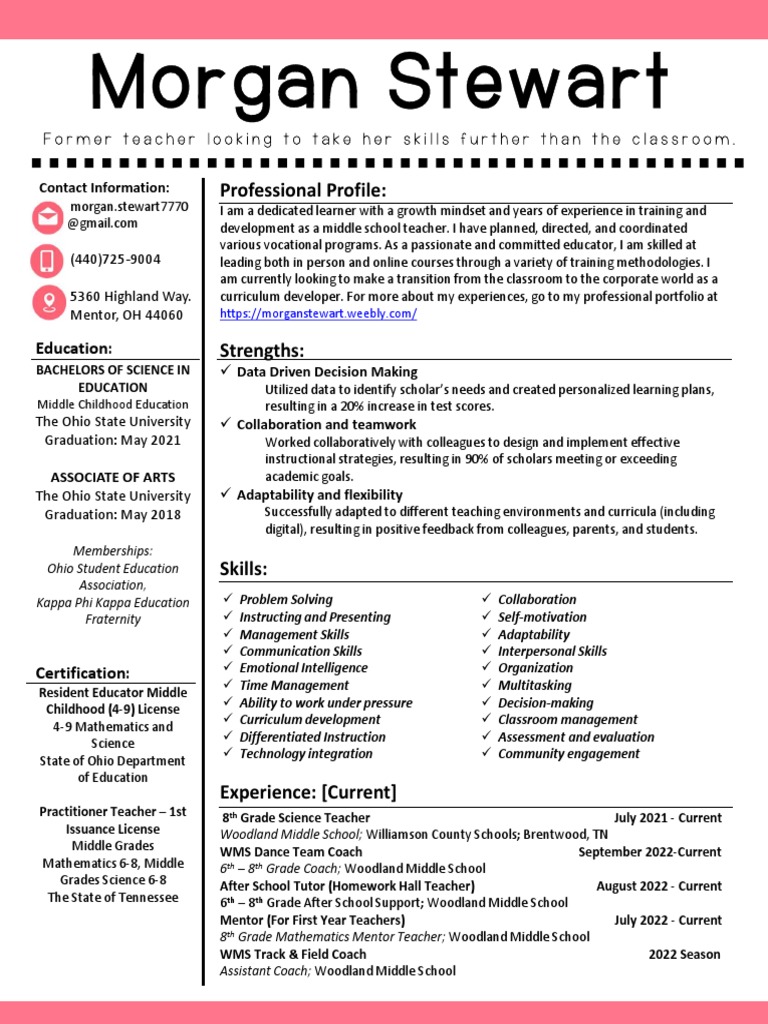 Professional Resume Mms 2023 | PDF | Curriculum | Teachers