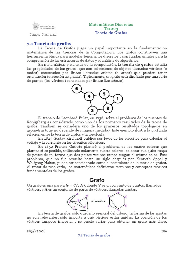 Introduccion Teoria Grafos | PDF | Teoría de grafos | Vértice (teoría ...