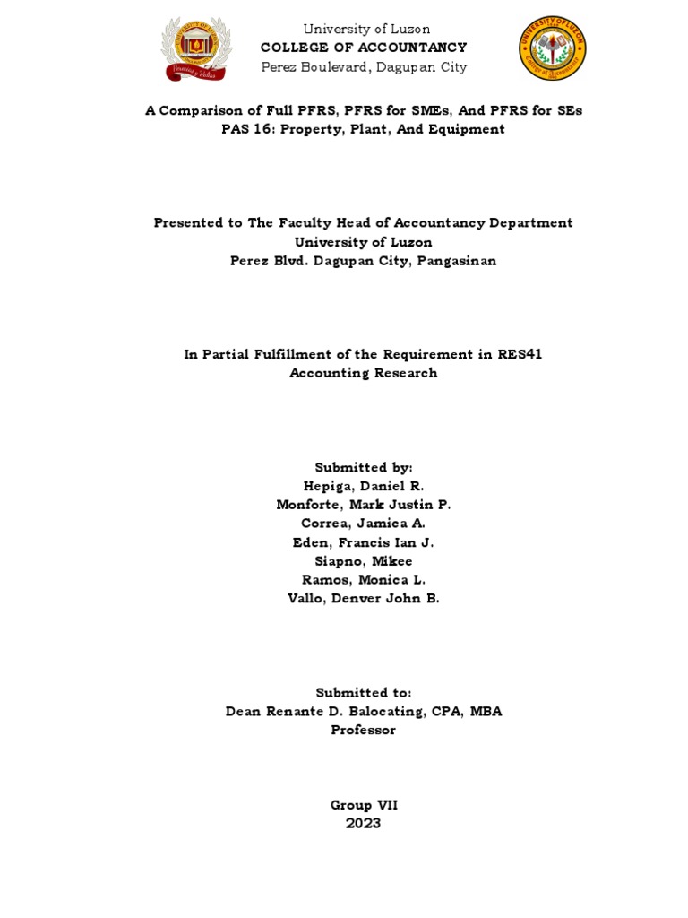 PAS 16 Working Paper | PDF