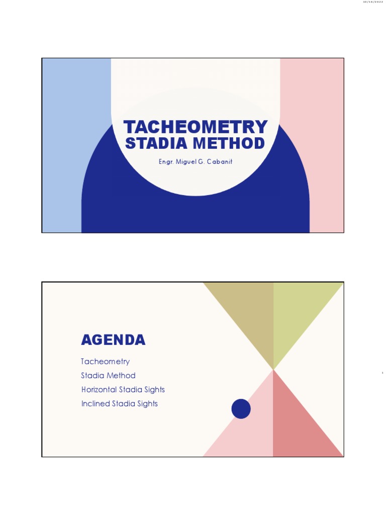 Tacheometry and Stadia Method Explained | PDF | Surveying | Metrology