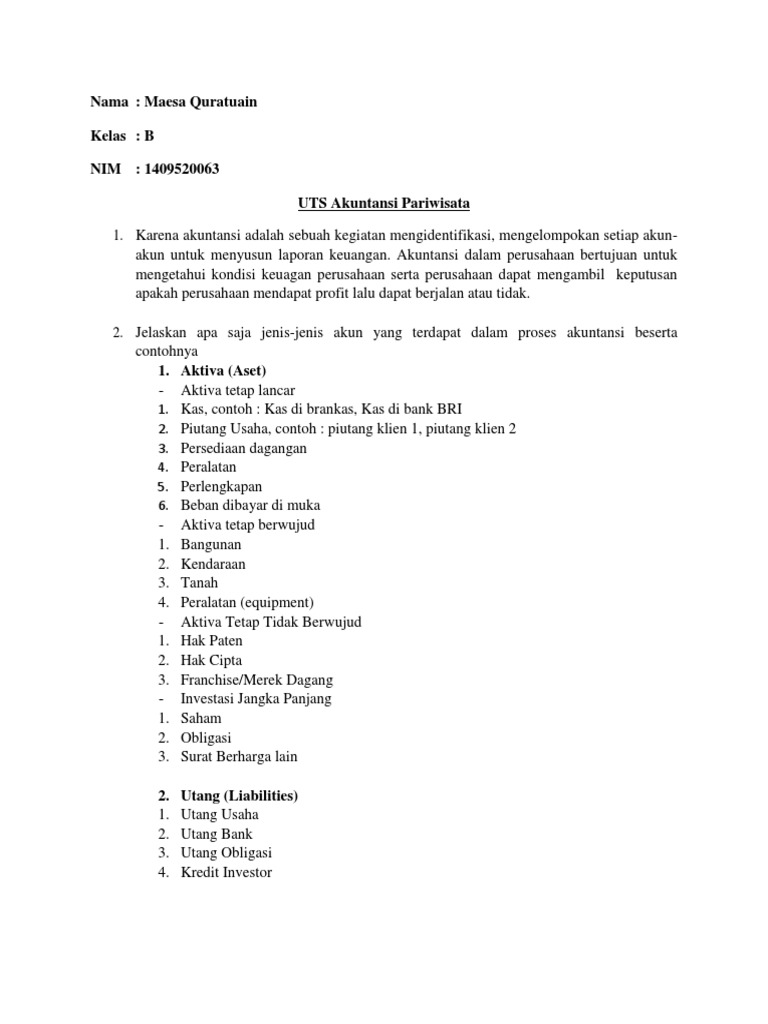 UTS Akuntansi Maesa | PDF | Bisnis