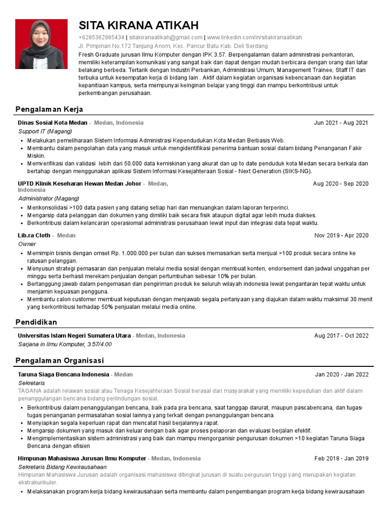 Sita Kirana Atikah-Resume-3 | PDF