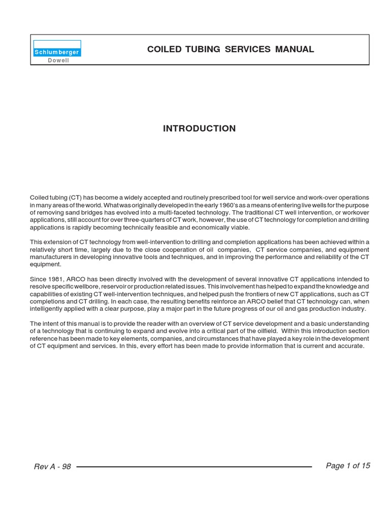 CT Intro | PDF | Pipe (Fluid Conveyance) | Oil Well