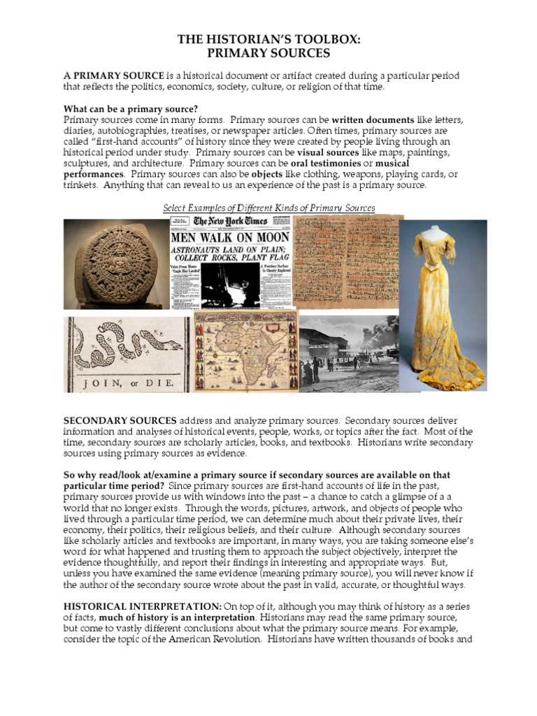 The Historians Toolbox Primary Sources | PDF | Primary Sources | Historian