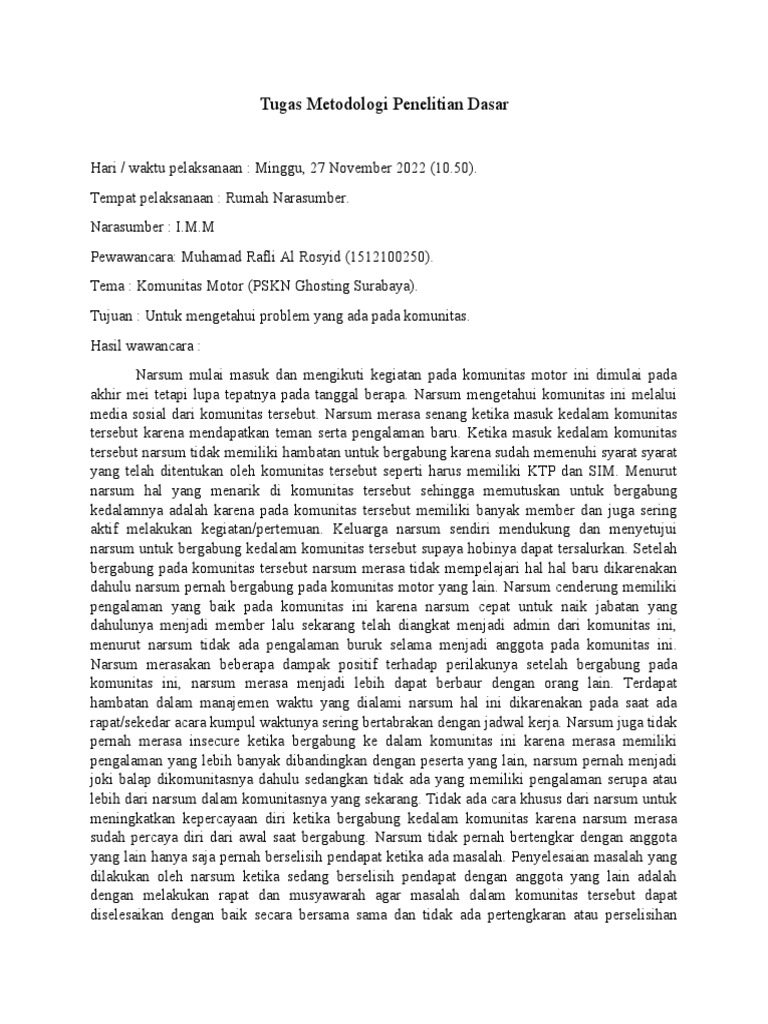 Tugas Metodologi Penelitian Dasar WWC - Muhamad RAfli A.R - 1512100250 | PDF