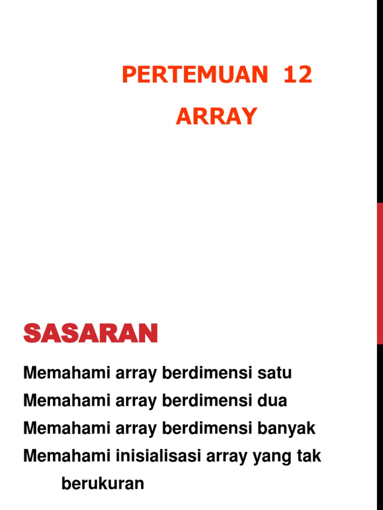 Pertemuan 12 ARRAY | PDF