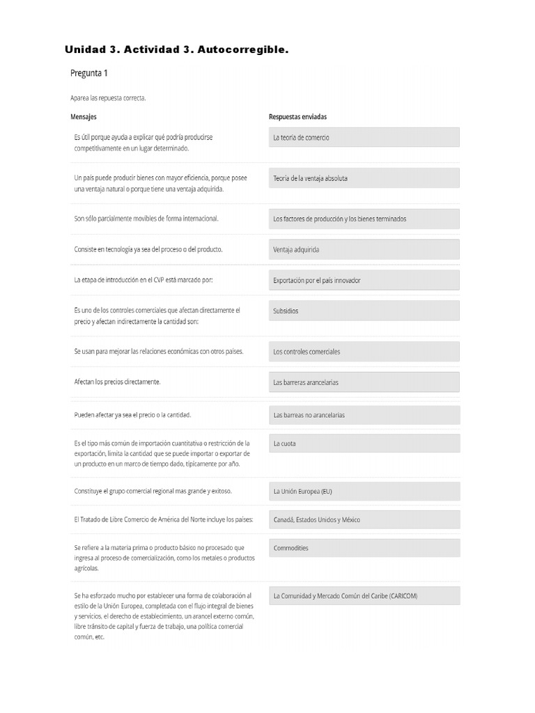 Unidad 3. Actividad 3. Autocorregible. | PDF
