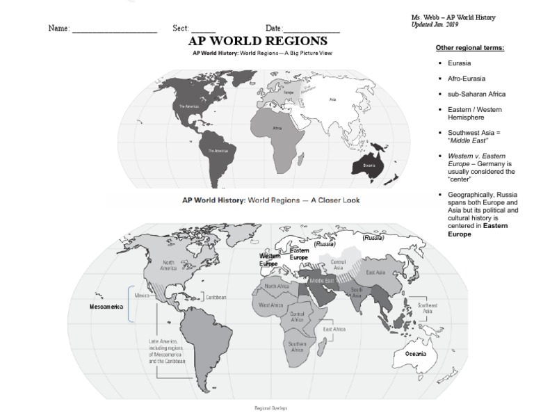 AP World Regions - Generic PDF | PDF | Europe | Navigation