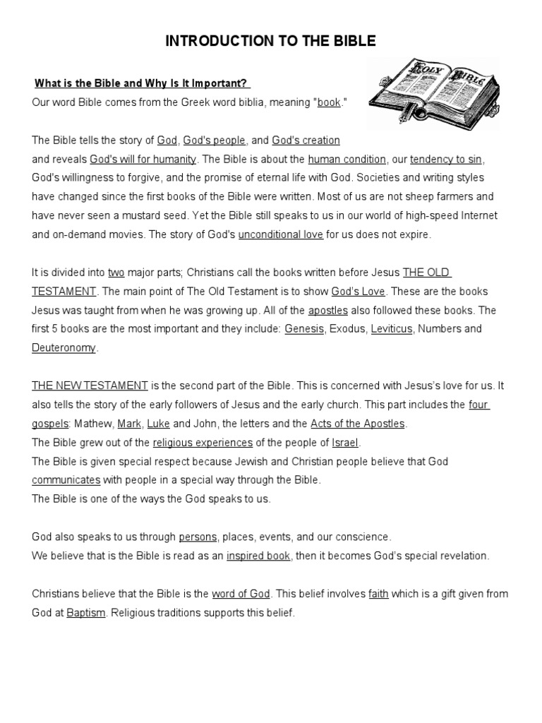Introduction To The Bible | PDF | Bible | God