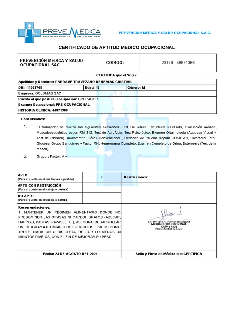 Camo-Test de Altura-Pardave Travezaño | PDF | Medicina CLINICA ...