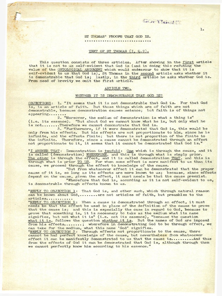 St. Thomas' Proofs That God Is - Woodbury, Austin Maloney, S.M. - 8622 ...