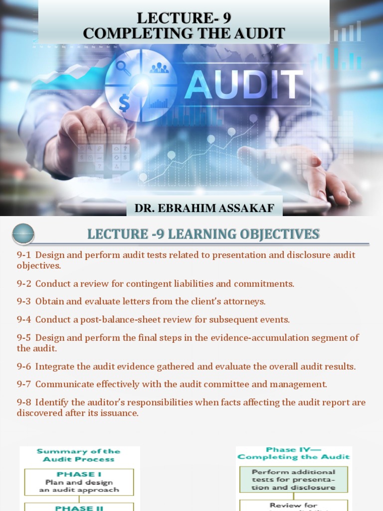 Lecture - 9 - Completing The Audit PDF | PDF | Financial Audit | Audit Lecture - 9 - Completing The Audit PDF | PDF | Financial Audit | Audit