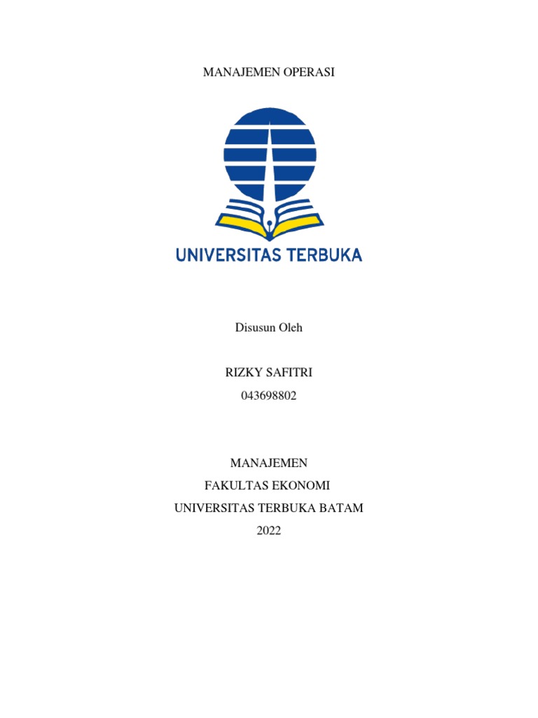 Tugas 2 Manajemen Operasi UT | PDF | Metode & Bahan Ajar | Teknologi ...